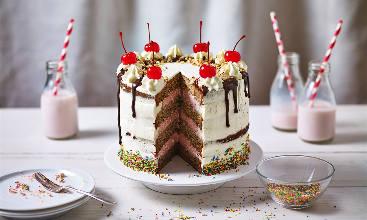 Banana Split Birthday Cake