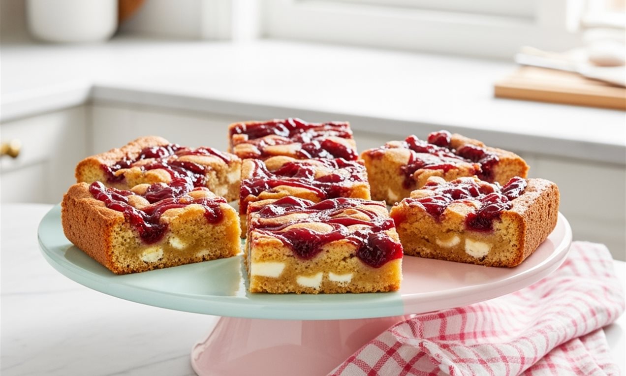 Cherry Bakewell Blondies Recipe | Dr. Oetker