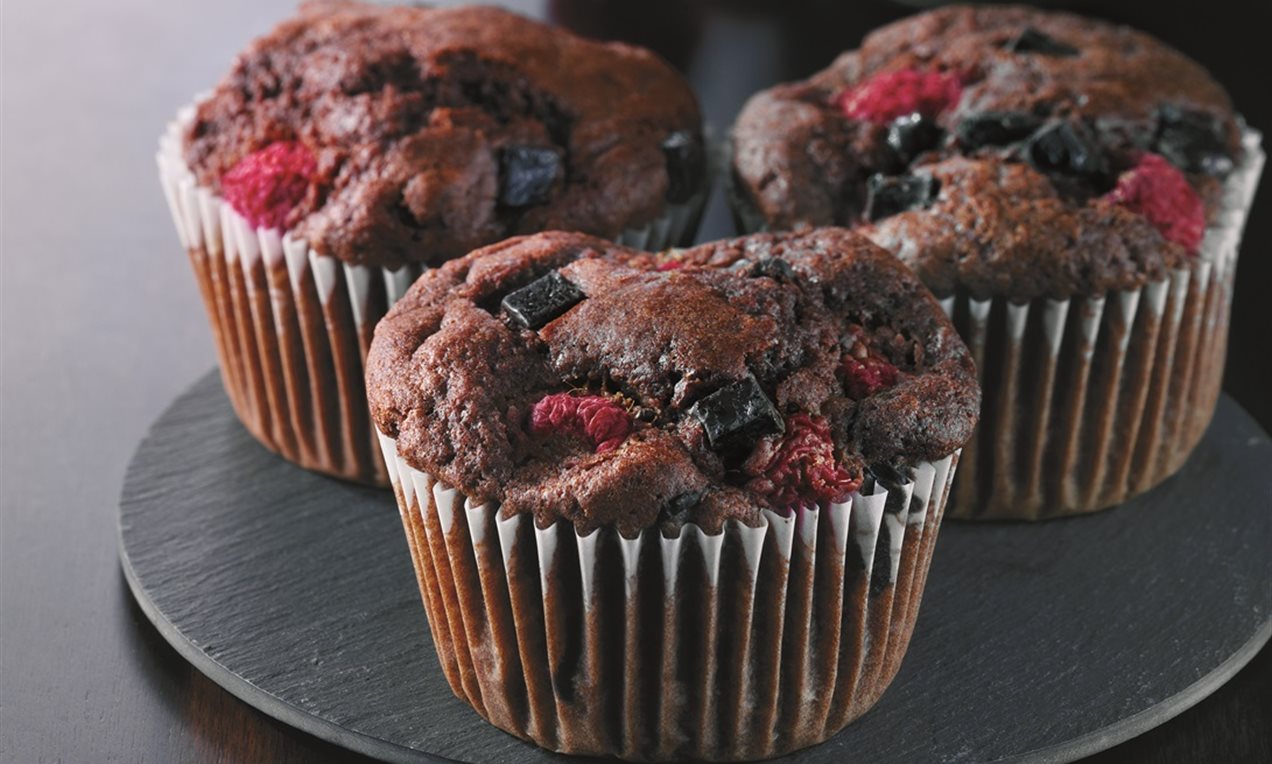 Double Chocolate and Raspberry Muffins Recipe | Dr. Oetker