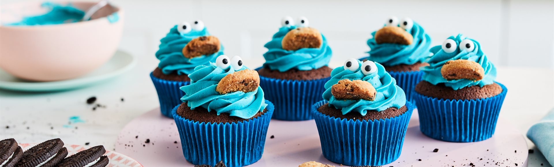 Cookie Monster Birthday Cupcakes Elmo And Cookie Monster Cupcake Set